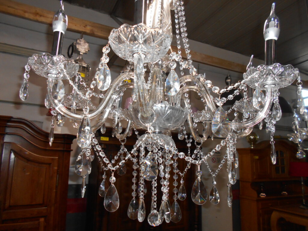 Kryštálový luster z priezračného skla - Nabytok furniture antique